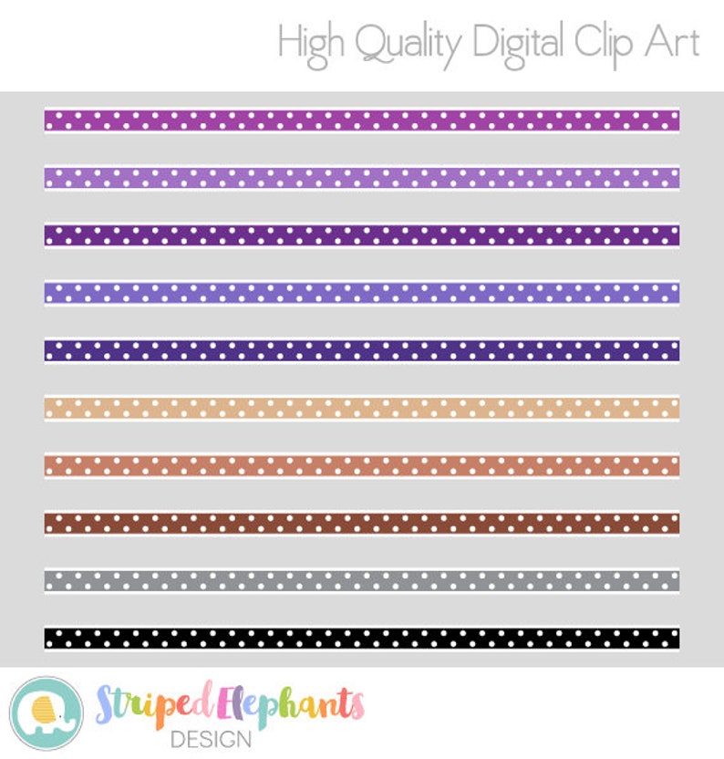 Clip Art Edging Polka Dot Digital Borders Instant Download | Etsy