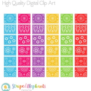 Papel Picado Clipart, Cut Files, Printable Mexican Banners Clip Art ...