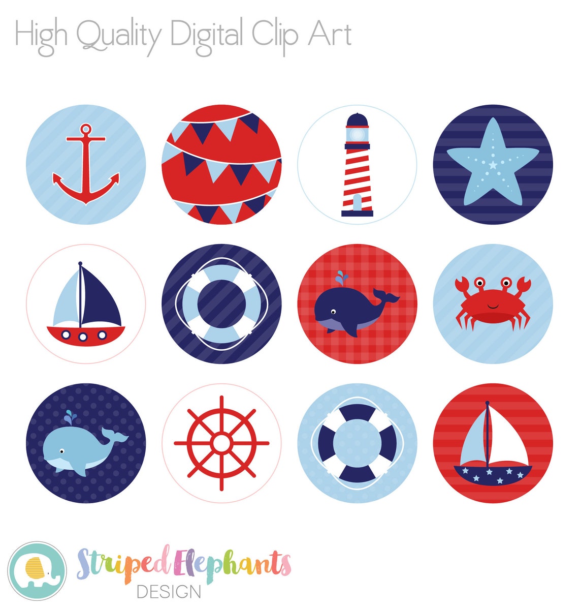 Nautical Digital Collage Sheets 2 Inch Circle Images - Etsy
