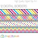 Rainbow Digital Border Clipart Digital Scrapbook Edging Instant ...