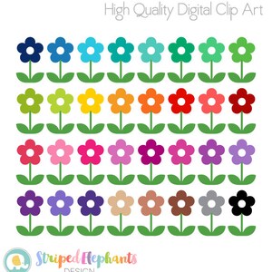 Flowers With Stems Clipart Flowers Digital Clip Art Floral Clipart ...