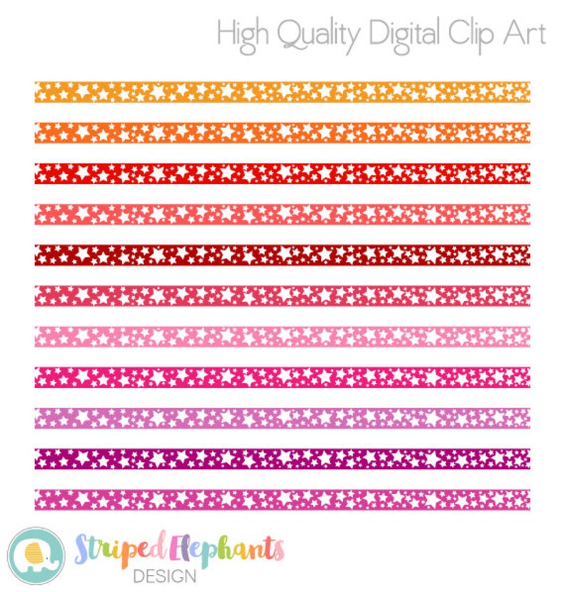 Digital Borders Clip Art Crazy Star Clipart Edging Instant | Etsy