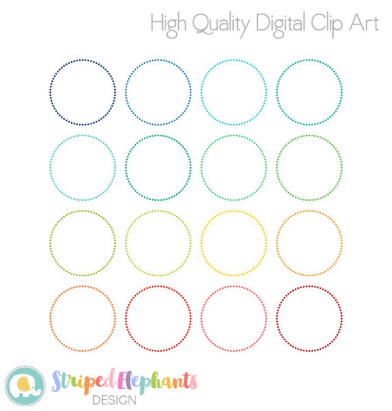 Dotty Circle Digital Borders Clip Art Frames Instant - Etsy