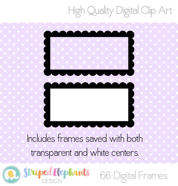 Scalloped Rectangle Clip Art Labels Printable Labels Clipart Borders ...
