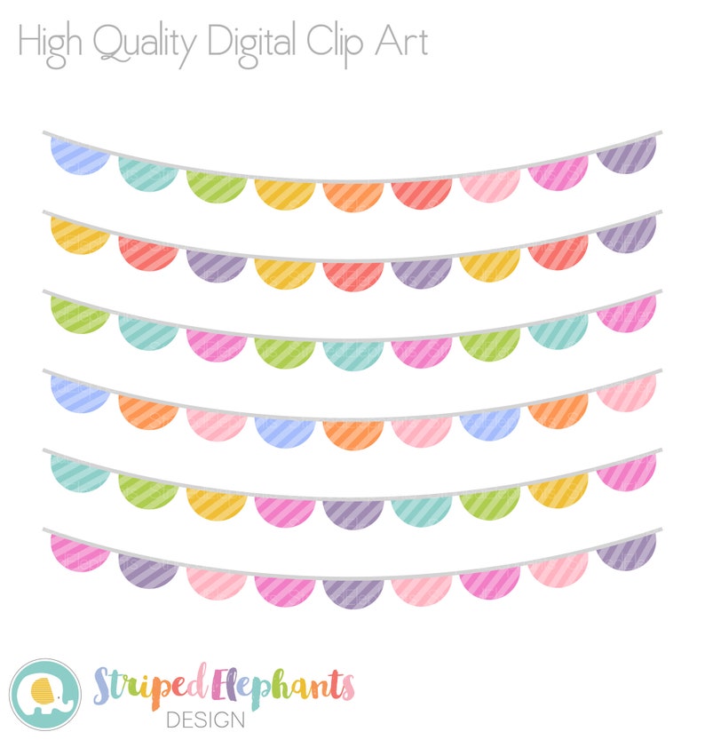 Colorful Bunting Clip Art Rainbow Bunting Clipart Bunting - Etsy