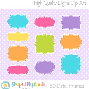 Fancy Colored Digital Frames Digital Journaling Spots Instant Download ...