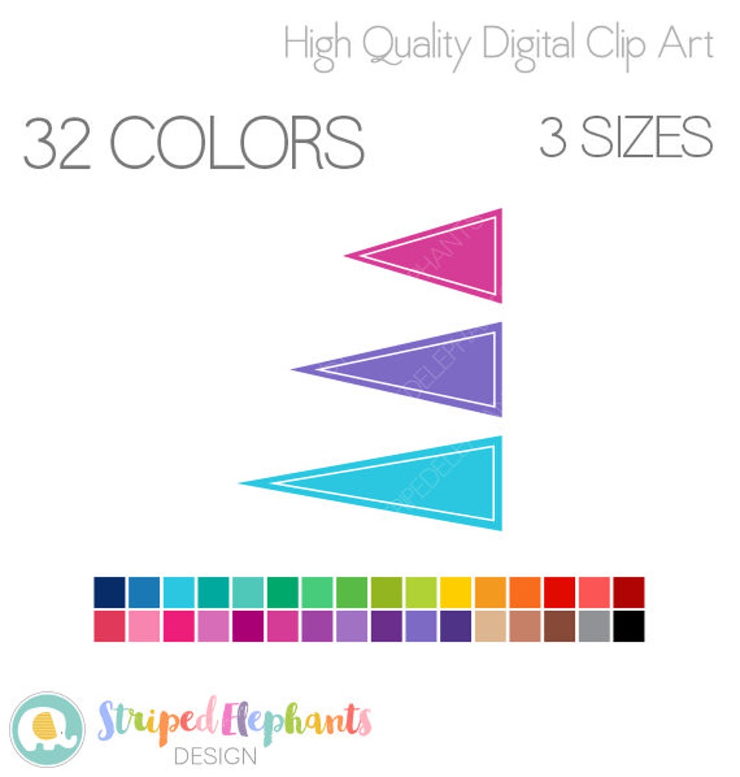 Pennant Flags Clip Art 1 Banner Clipart Flag Clipart Instant Download ...