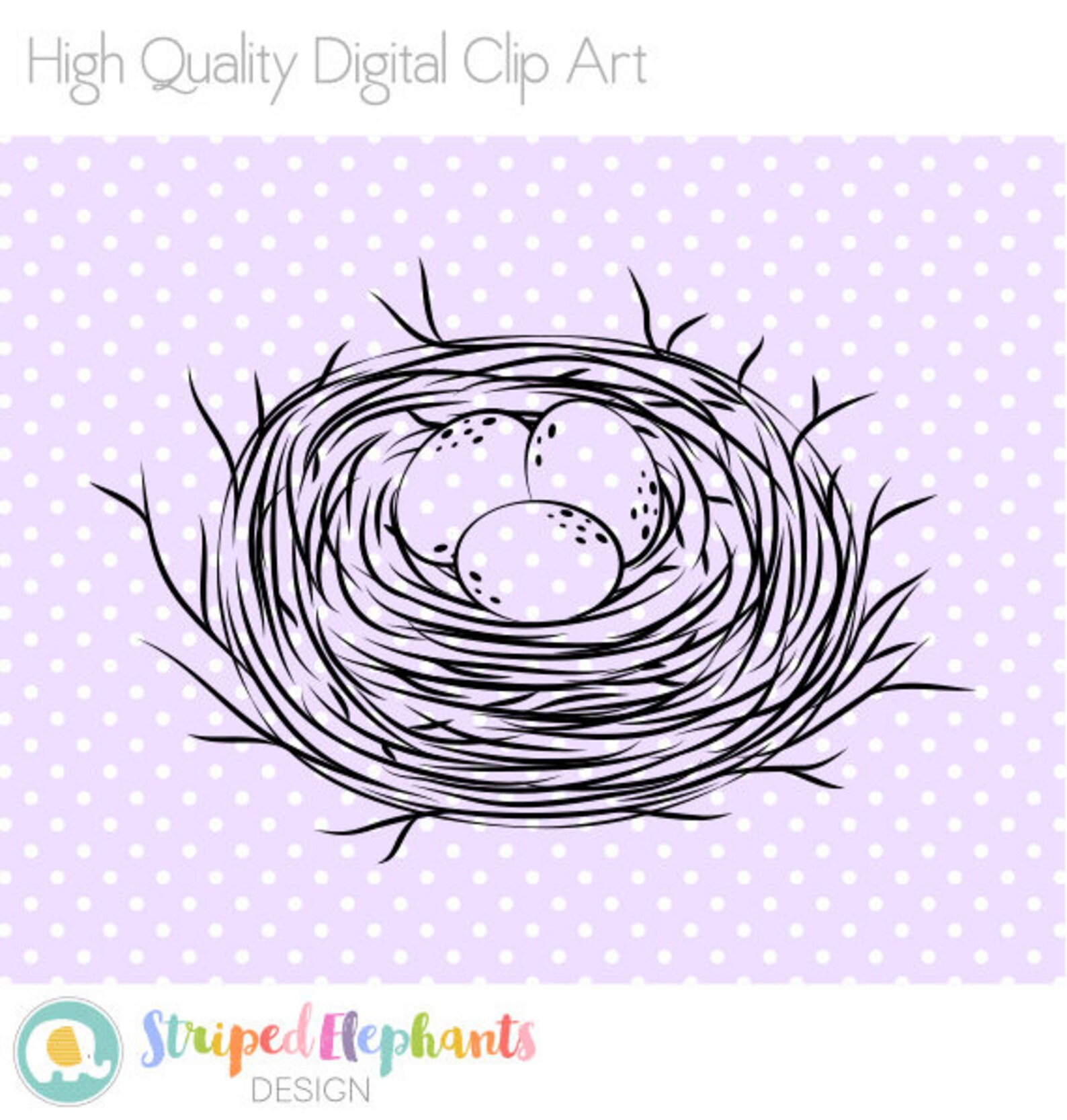 Birds Nest Digital Stamp Birds Nest Scrapbook Digital Stamp | Etsy