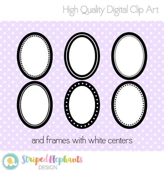 Oval Digital Frame Collection Clip Art Frames Instant | Etsy