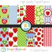 Red White and Black Digital Paper Pack, Digital Scrapbook Paper ...