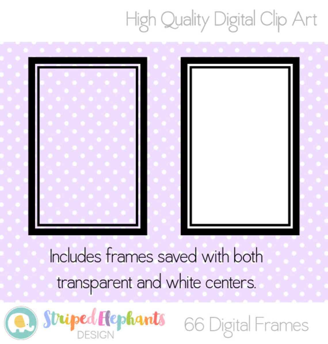 Line Rectangle Digital Frames Clip Art Frames Printable | Etsy