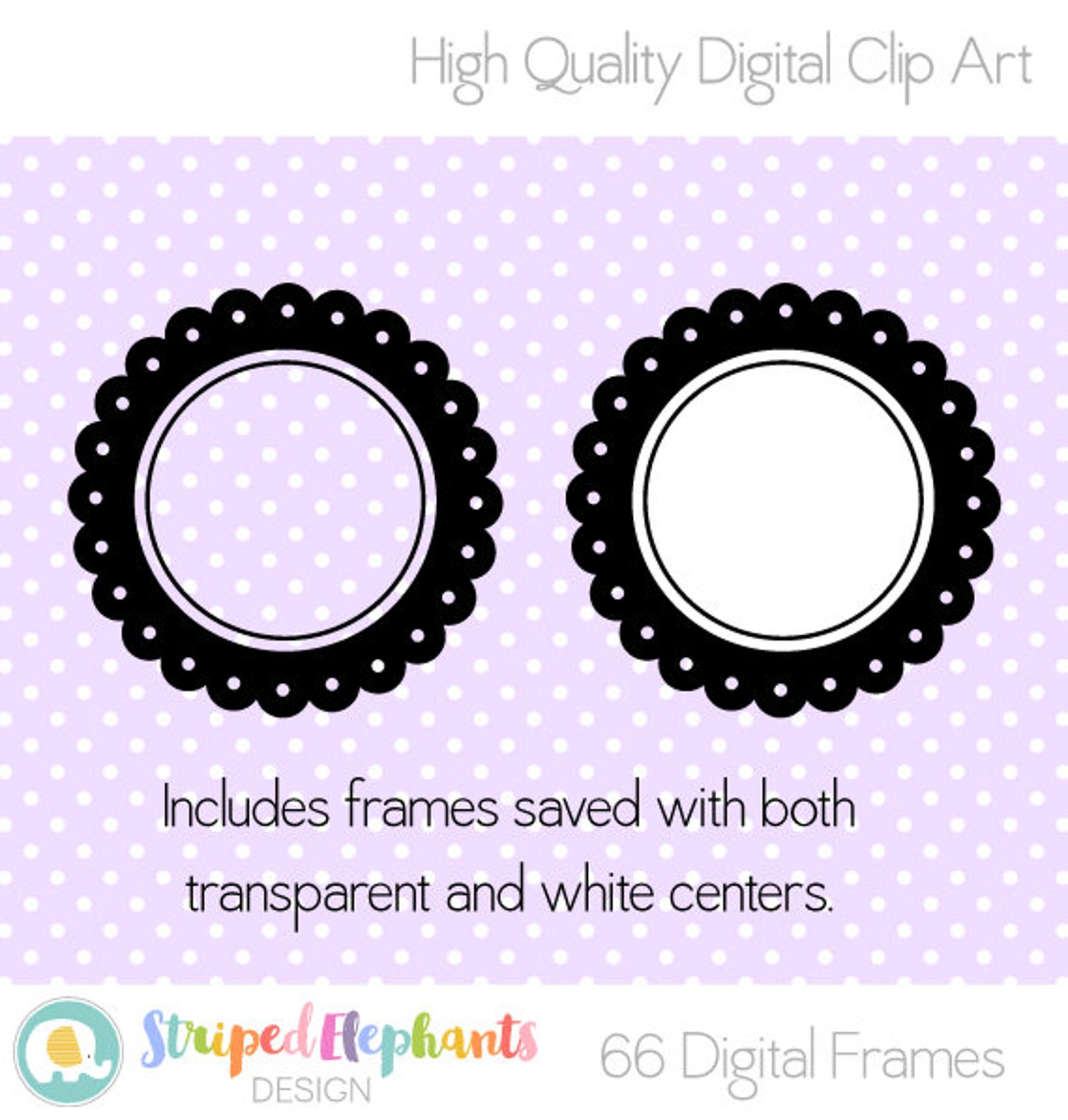 Fancy Flower Digital Frames Clip Art Frames Instant | Etsy