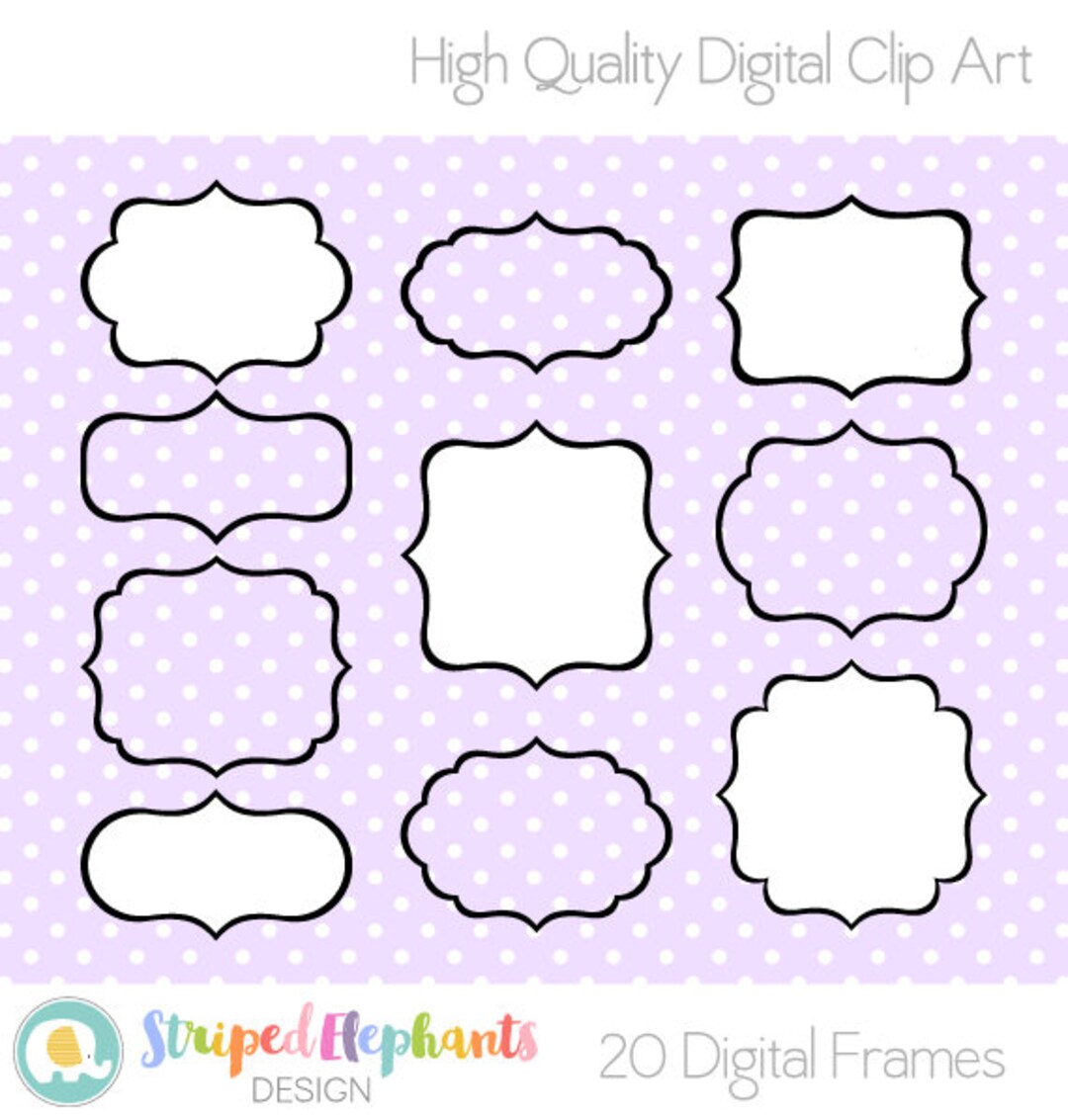 Digital Frames Fancy Frames 3 Clipart Frames Journaling Spots Instant ...