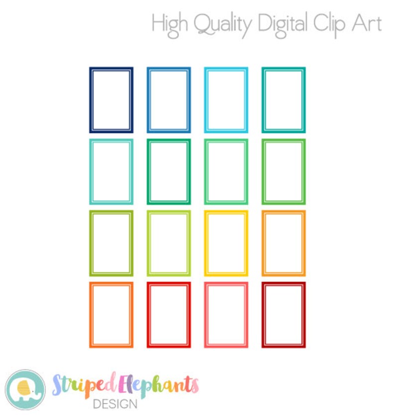 Line Rectangle Digital Frames Clip Art Frames Printable - Etsy