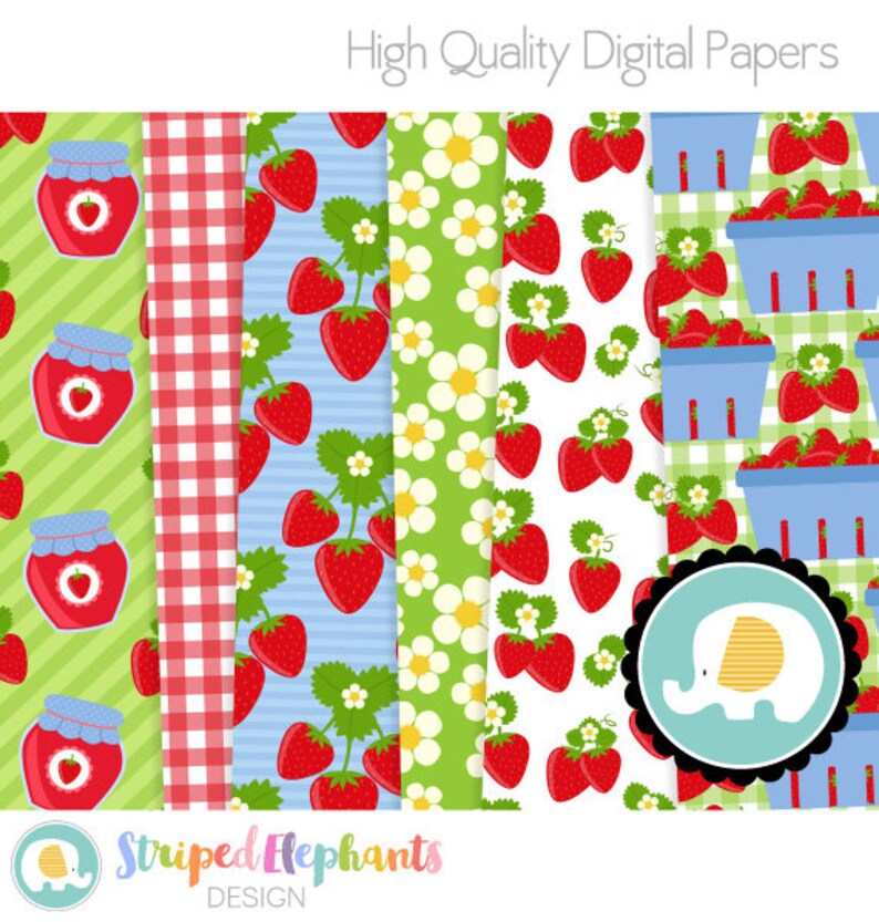 Strawberry Digital Papers Strawberry Digital Scrapbook - Etsy