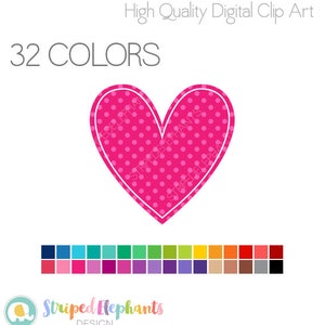 Heart Clip Art Clip Art Basics Polka Dot Hearts Instant Download ...