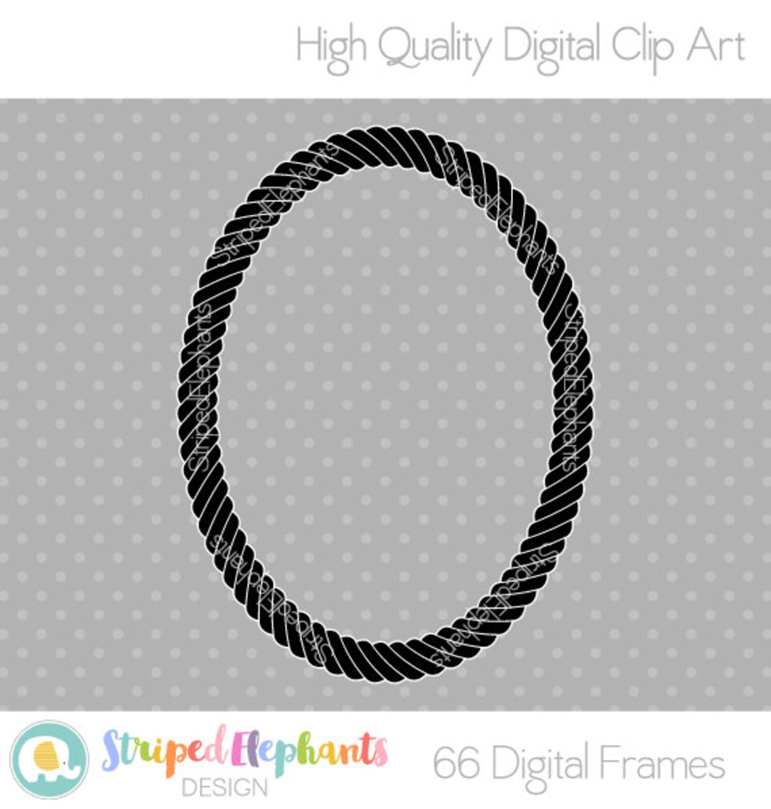 Rope Digital Frames Oval Digital Frame Clip Art Printable - Etsy