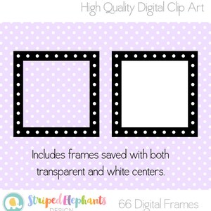 Dotted Square Digital Frames Clip Art Border Frames Instant Download ...