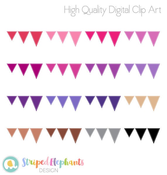 Pennant Flags Clip Art Banner Clip Art Flags clipart | Etsy