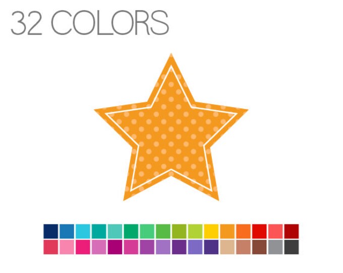 Star Clip Art Polka Dot Stars Digital Clipart Instant Download ...