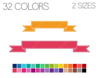 Ribbon Banner Clip Art Digital Clipart Instant Download | Etsy