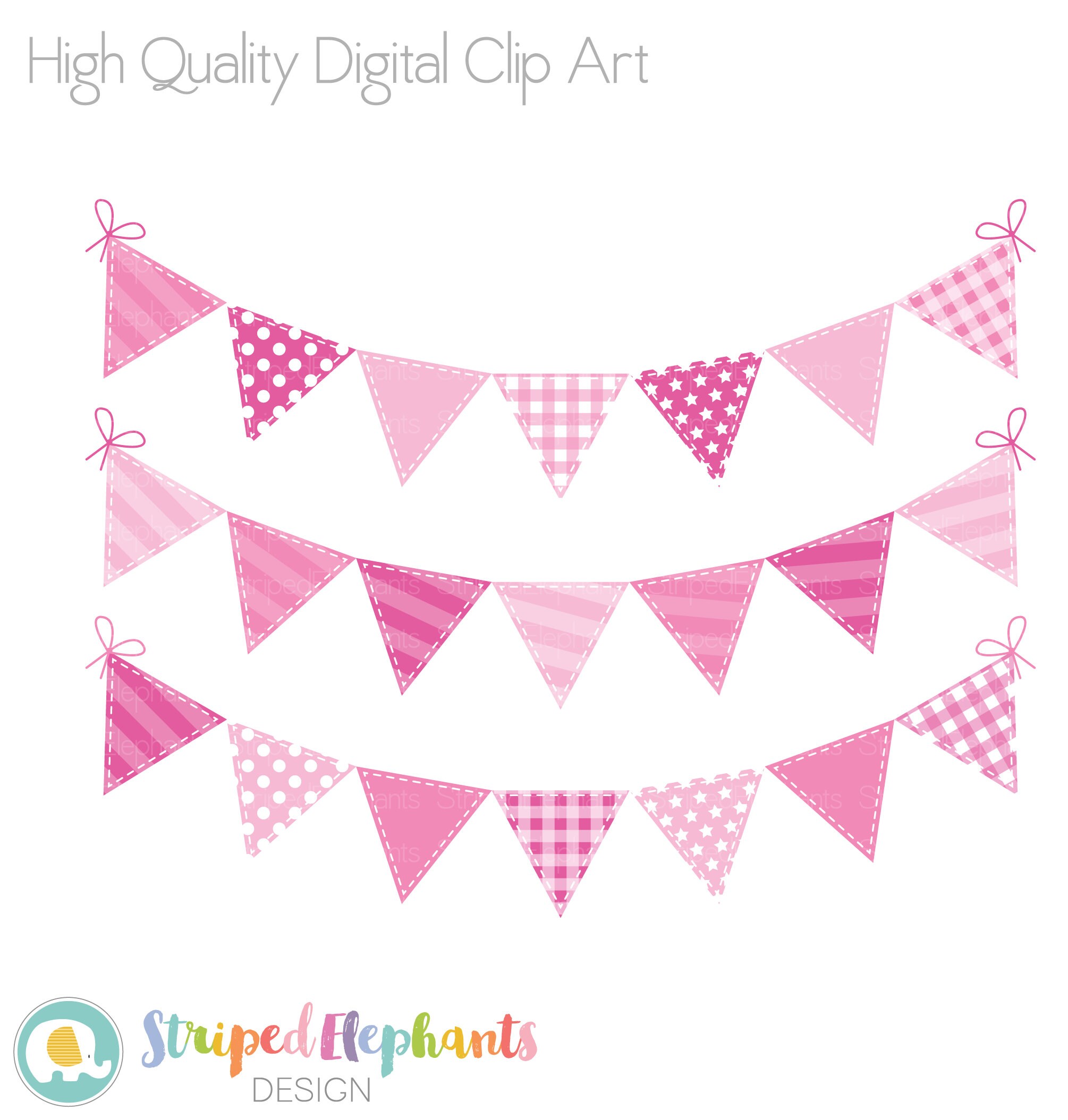 Pink Bunting Clip Art Baby Girl Bunting Flags Clipart Baby - Etsy Australia