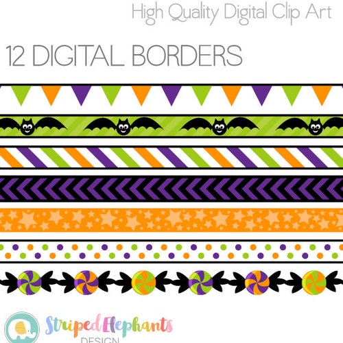 Halloween Digital Borders Clipart Halloween Clip Art Edging - Etsy