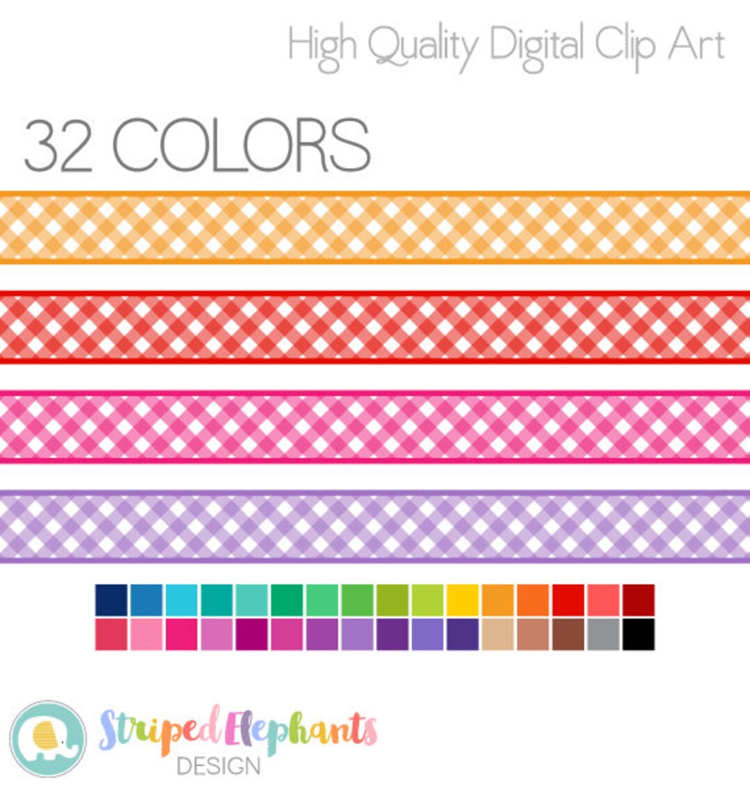 Gingham Digital Borders Checked Digital Edging Instant Download ...