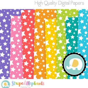 Crazy Star Digital Papers Bright Digital Paper Stary Digital - Etsy