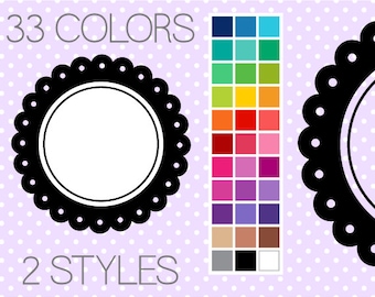 Colorful Scalloped Borders Clipart Commercial Use Clip Art - Etsy