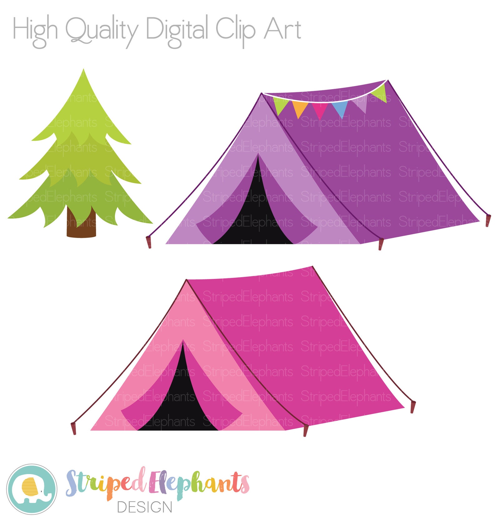 Camping Clip Art Happy Camper Tent Camp Fire Smores - Etsy