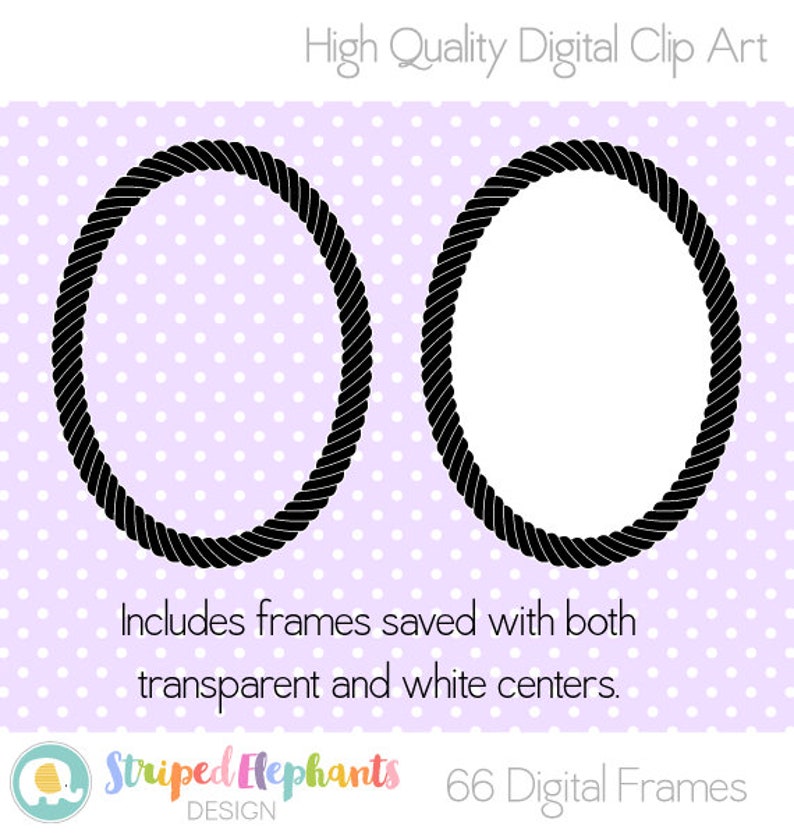 Rope Digital Frames Oval Digital Frame Clip Art Printable - Etsy