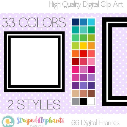 Square Frames Clipart Clip Art Square Borders Clipart Clip - Etsy