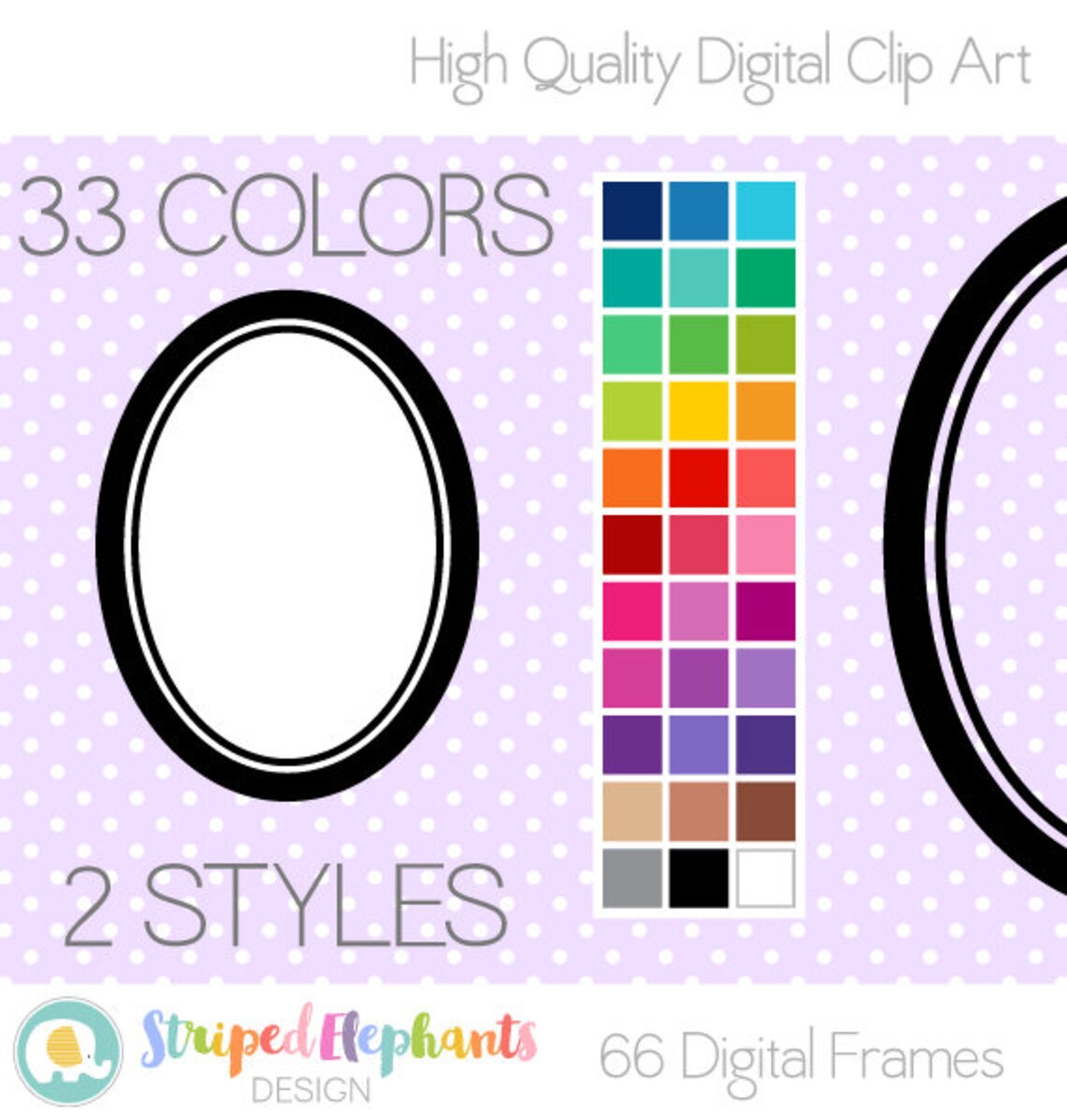 Line Oval Digital Frames 1 Clip Art Frames Instant - Etsy