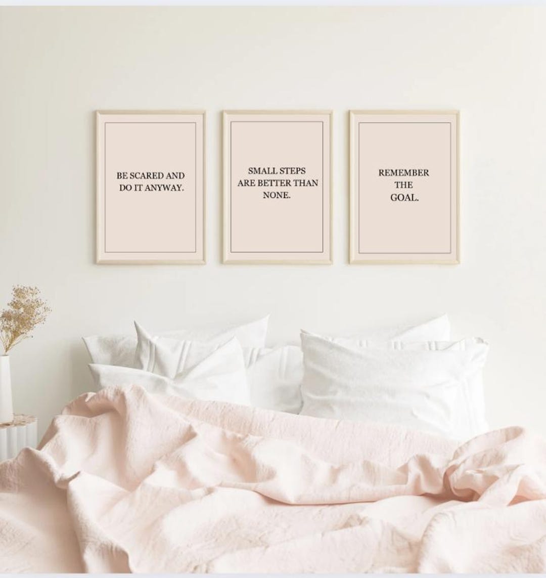 Minimalist Motivational Wall Art Set | Neutral Quote Prints | Digital ...