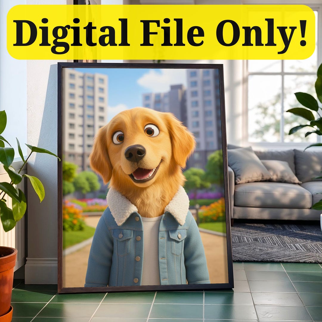 Custom 3D Dog Art From Photo, Animated Puppy Illustration & Breed ...