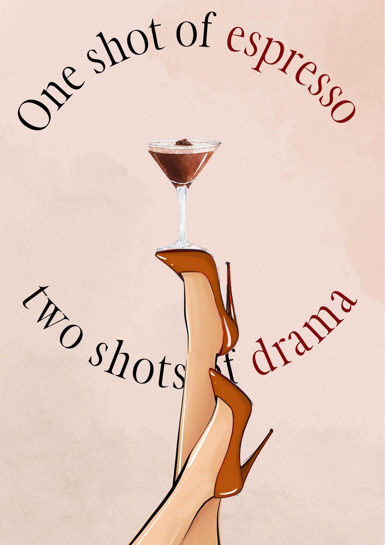 Glam Espresso Martini Poster | Printable Wall Art for Girls Room, Bar ...