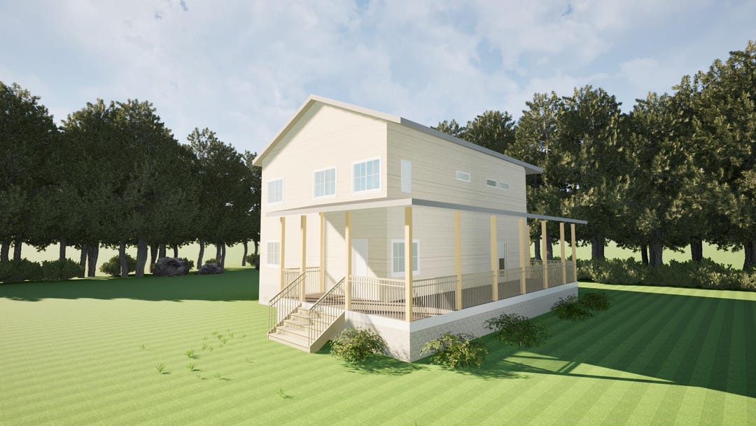 Two Story Home - Two Bedroom, Three Bathroom - 2,300 Square Footage Home - Minimal Haus - Etsy