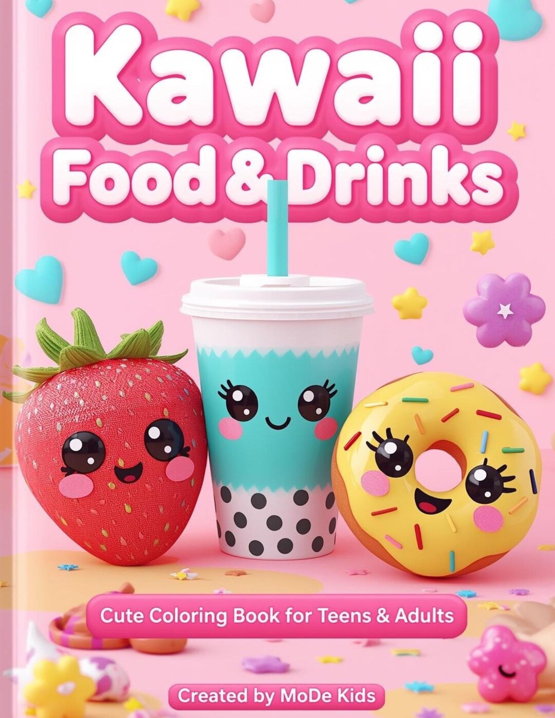 Kawaii Food and Drinks Coloring Book for Teens and Adults 30 Cute ...