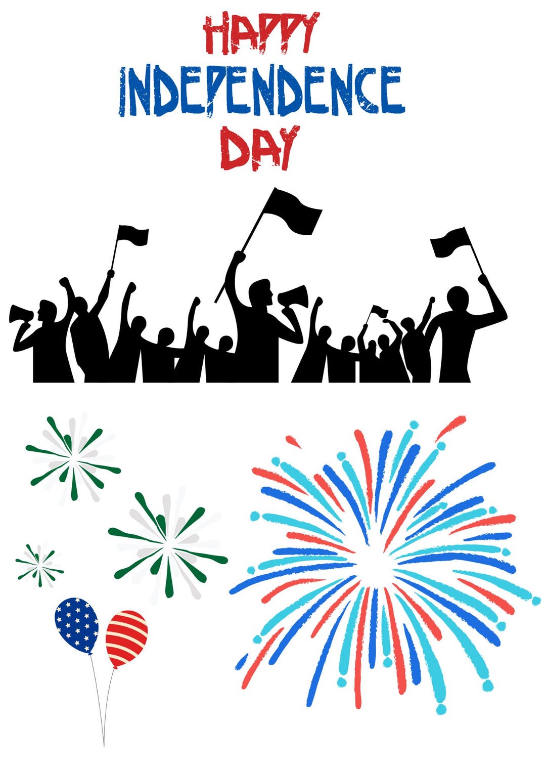 Printable Happy Independence Day Card: Fireworks Celebration Scene - Etsy