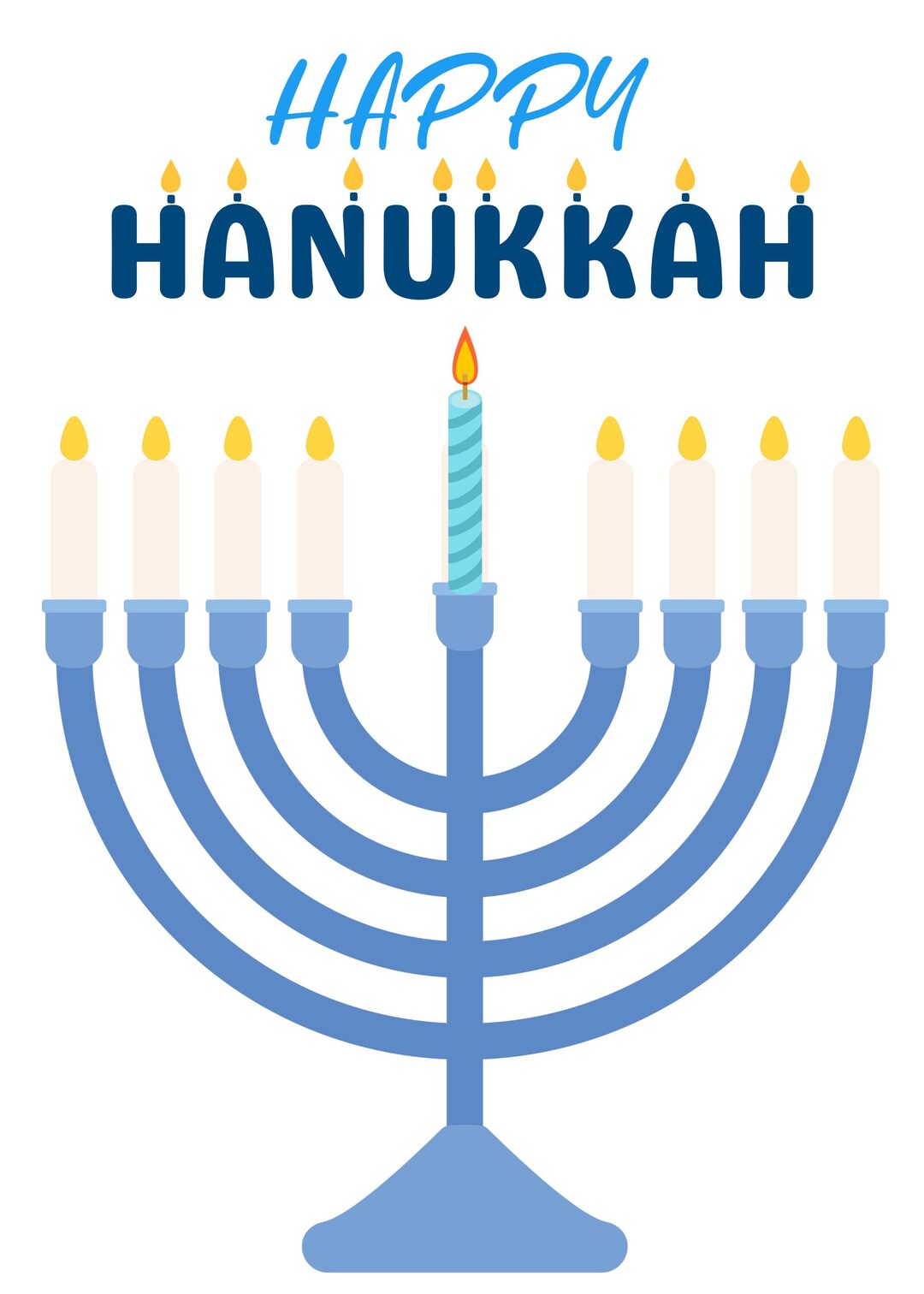 Printable Happy Hanukkah Card: Candles, Holiday (PNG File) - Etsy