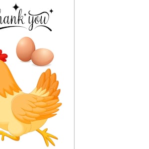 Printable Thank You Card: Hen, Eggs, Poultry (PNG File) - Etsy