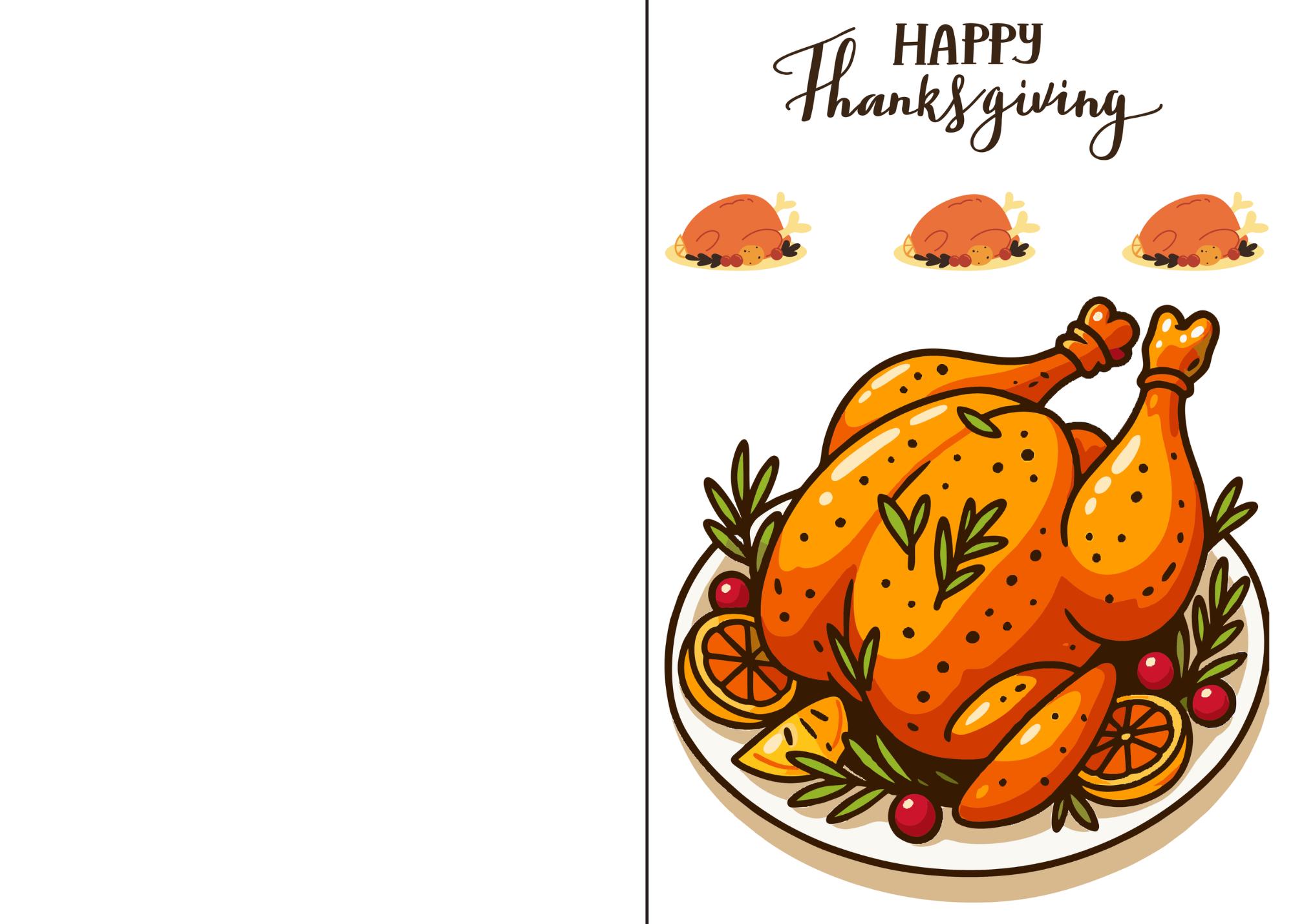 Printable Happy Thanksgiving Card: Festive Thanksgiving Feast - Etsy