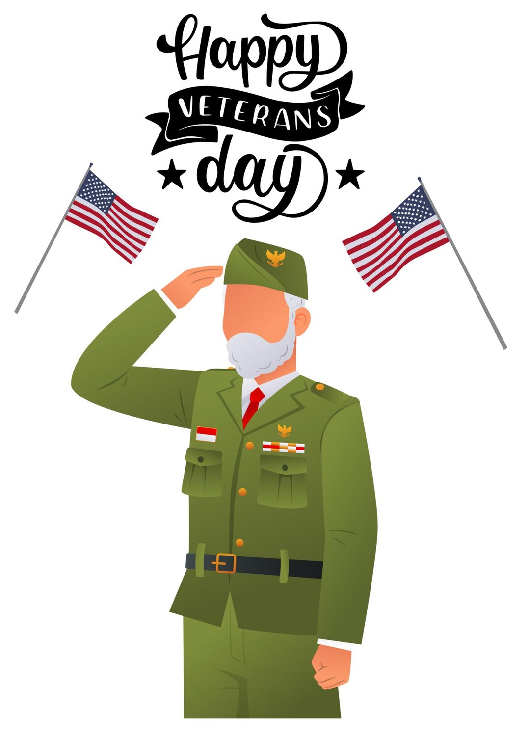 Printable Happy Veteran's Day Card: Salute Design - Etsy
