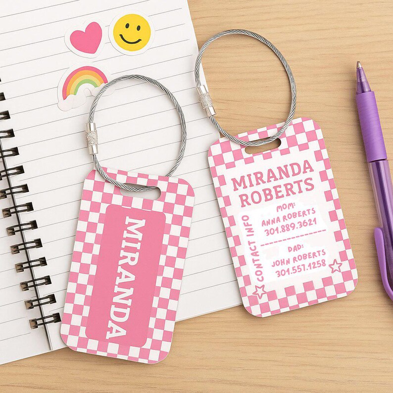 Custom Acrylic Name Tag, Kids Backpack, Diaper Bag Tag - Etsy