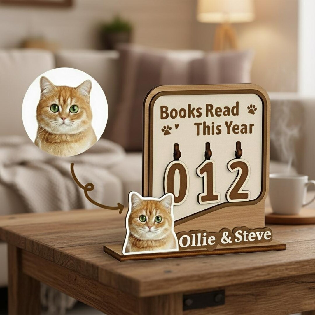 Vintage Photo Book Read Tracker, Personalized Book Lover Gift, Reading ...