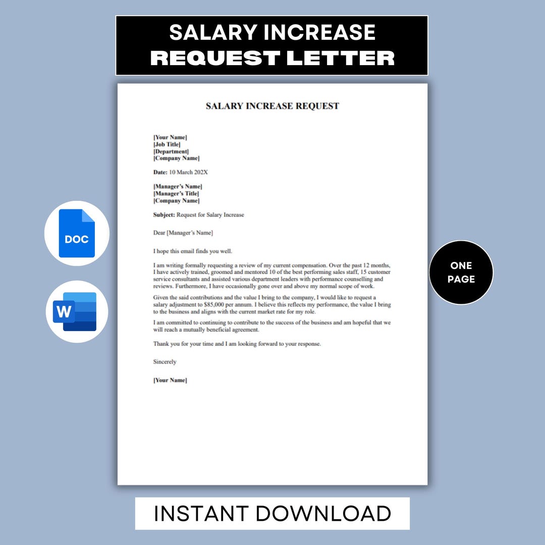 Salary Increase Request Letter, Wage Increase Request, Raise Request ...