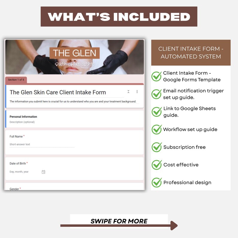 Client Intake Form (google Forms) and Esthetician Automated Appointment ...