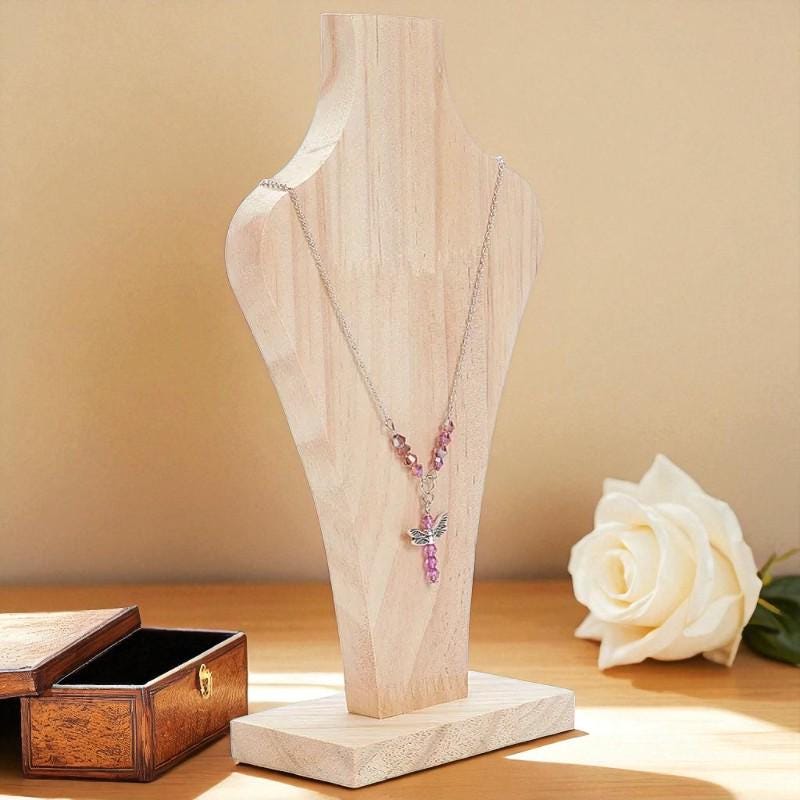 Solid Wood Necklace Display Stand – Vertical Jewelry Holder - Etsy