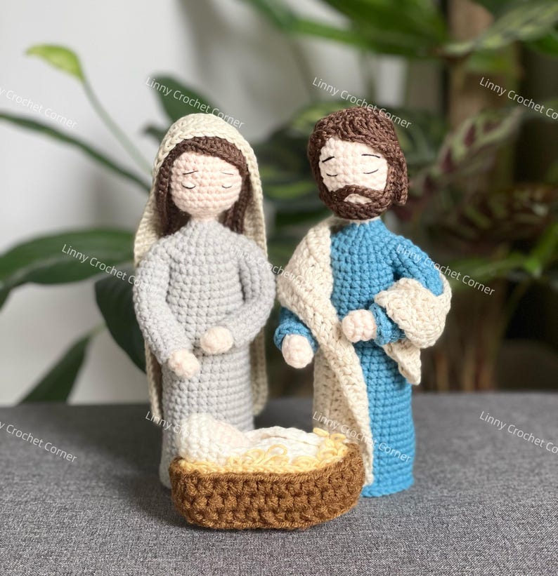 Nativity Crochet Set Christmas Pattern: Mary, Joseph, Baby Jesus ...